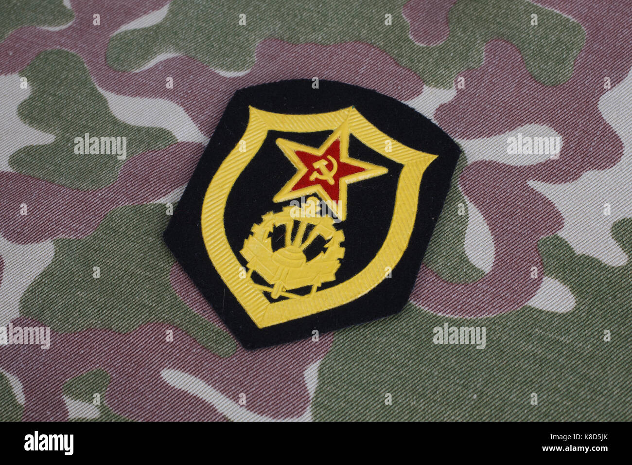 Soviet Army Combat engineer shoulder patch on camouflage uniform Stock ...