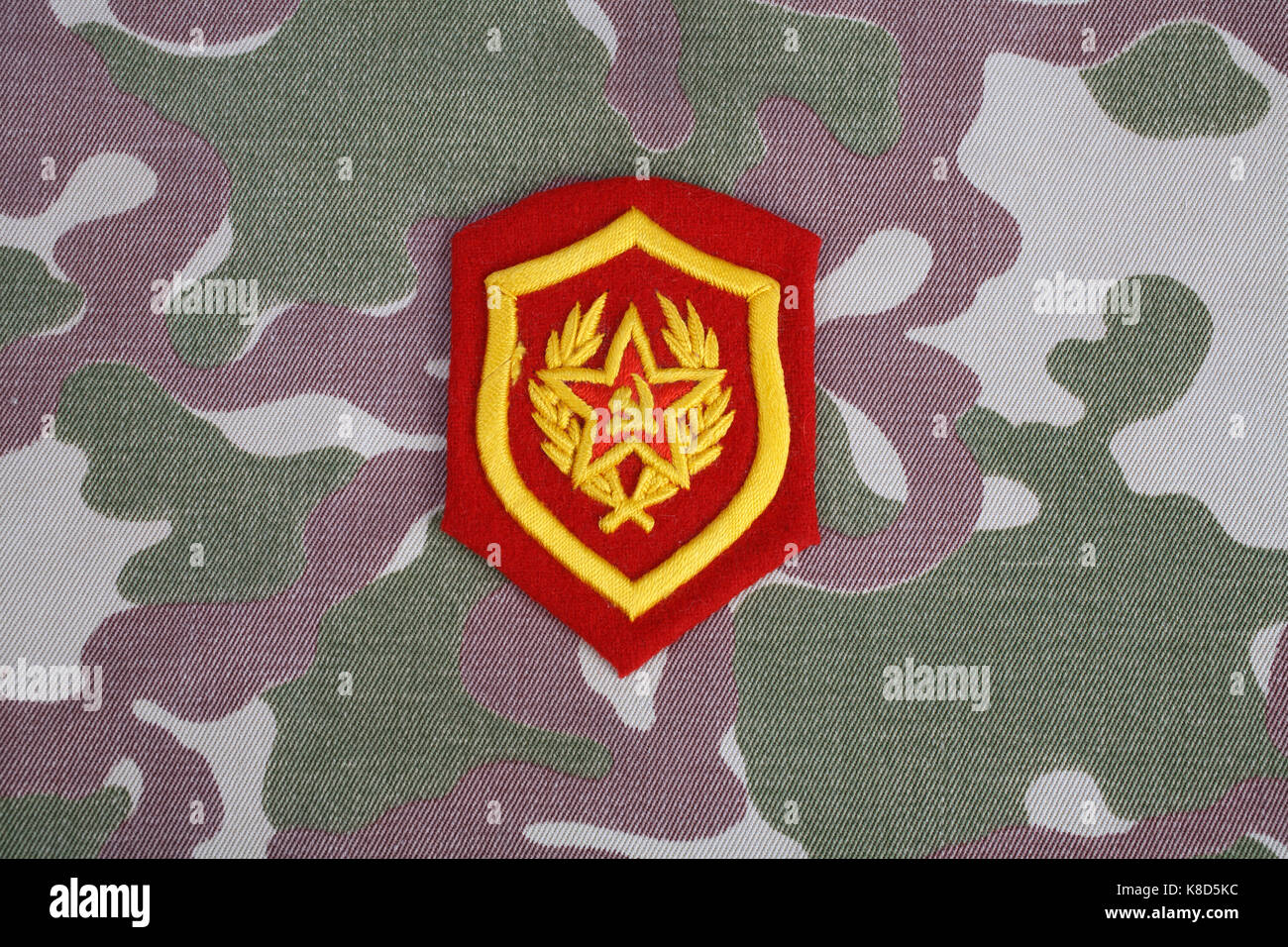 Soviet Army Mechanized infantry shoulder patch on camouflage uniform ...