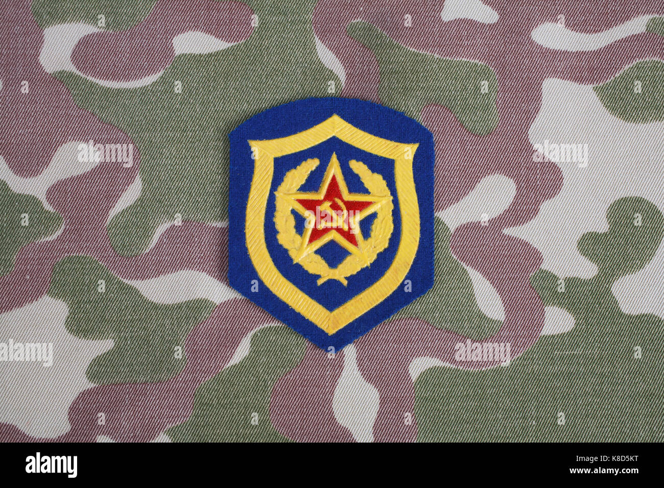 Soviet Army Mechanized infantry shoulder patch on camouflage uniform ...