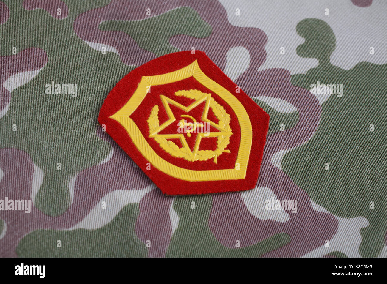 Soviet Army Mechanized infantry shoulder patch on camouflage uniform ...