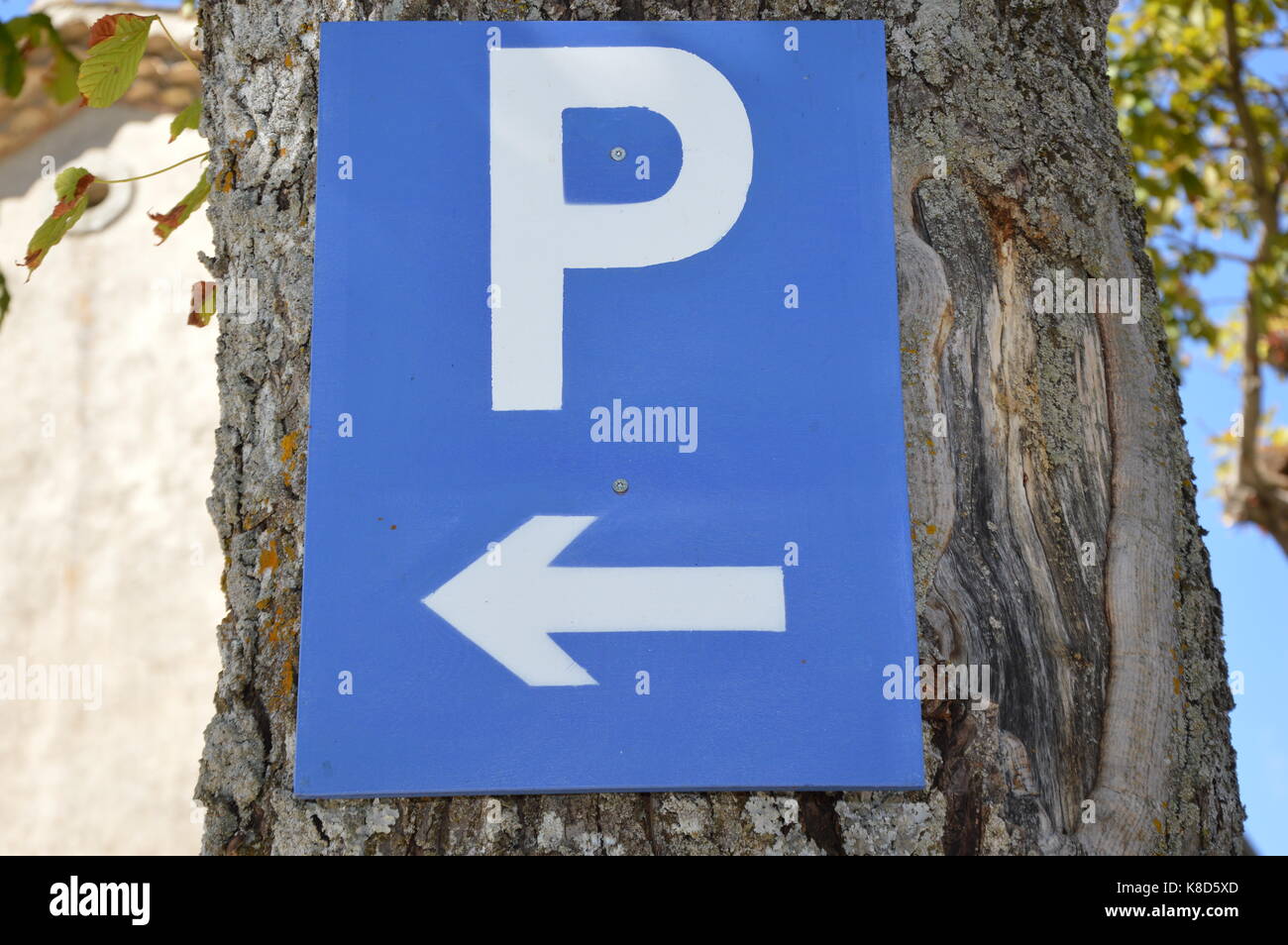 Guidepost on a tree Stock Photo - Alamy