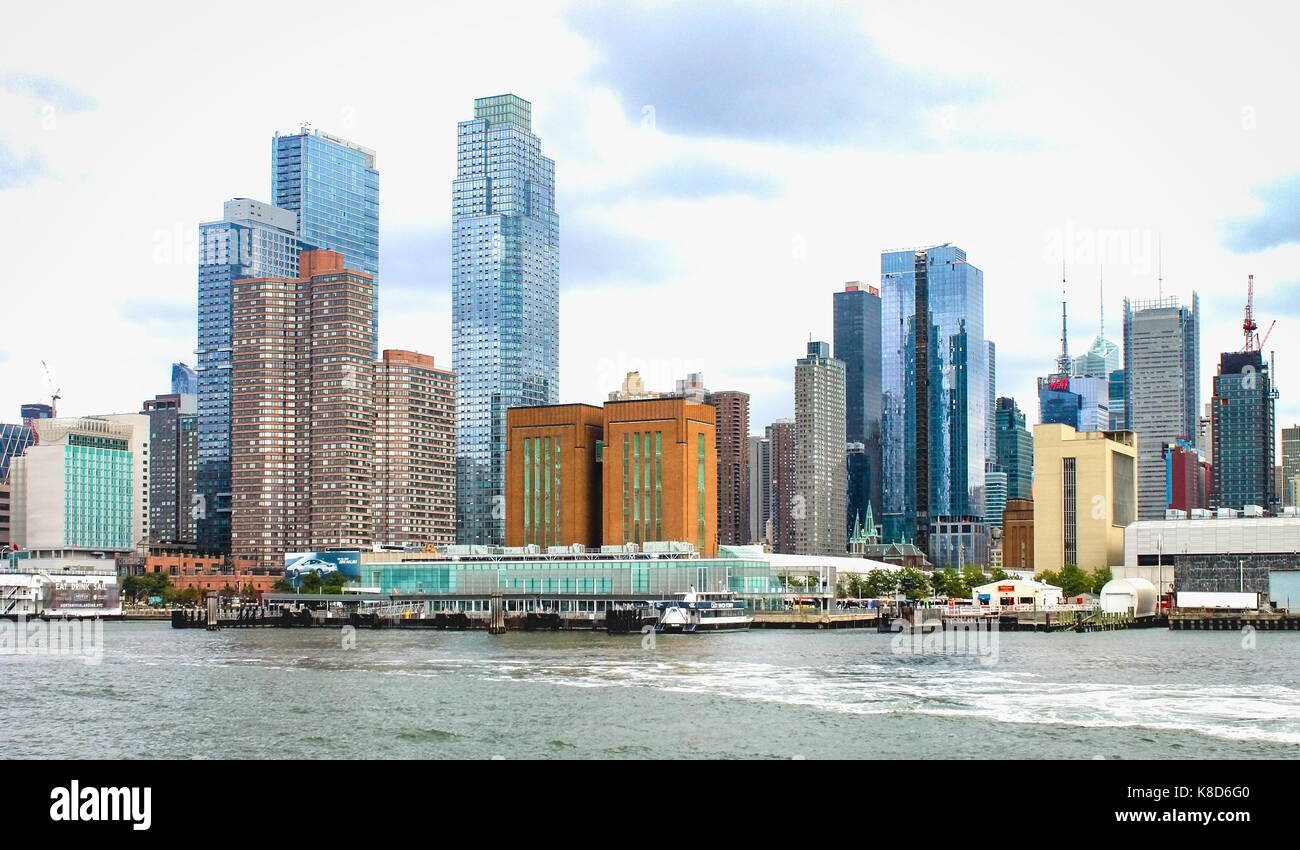 New York, USA - 28 September, 2016: Manhattan Cityscape along the ...