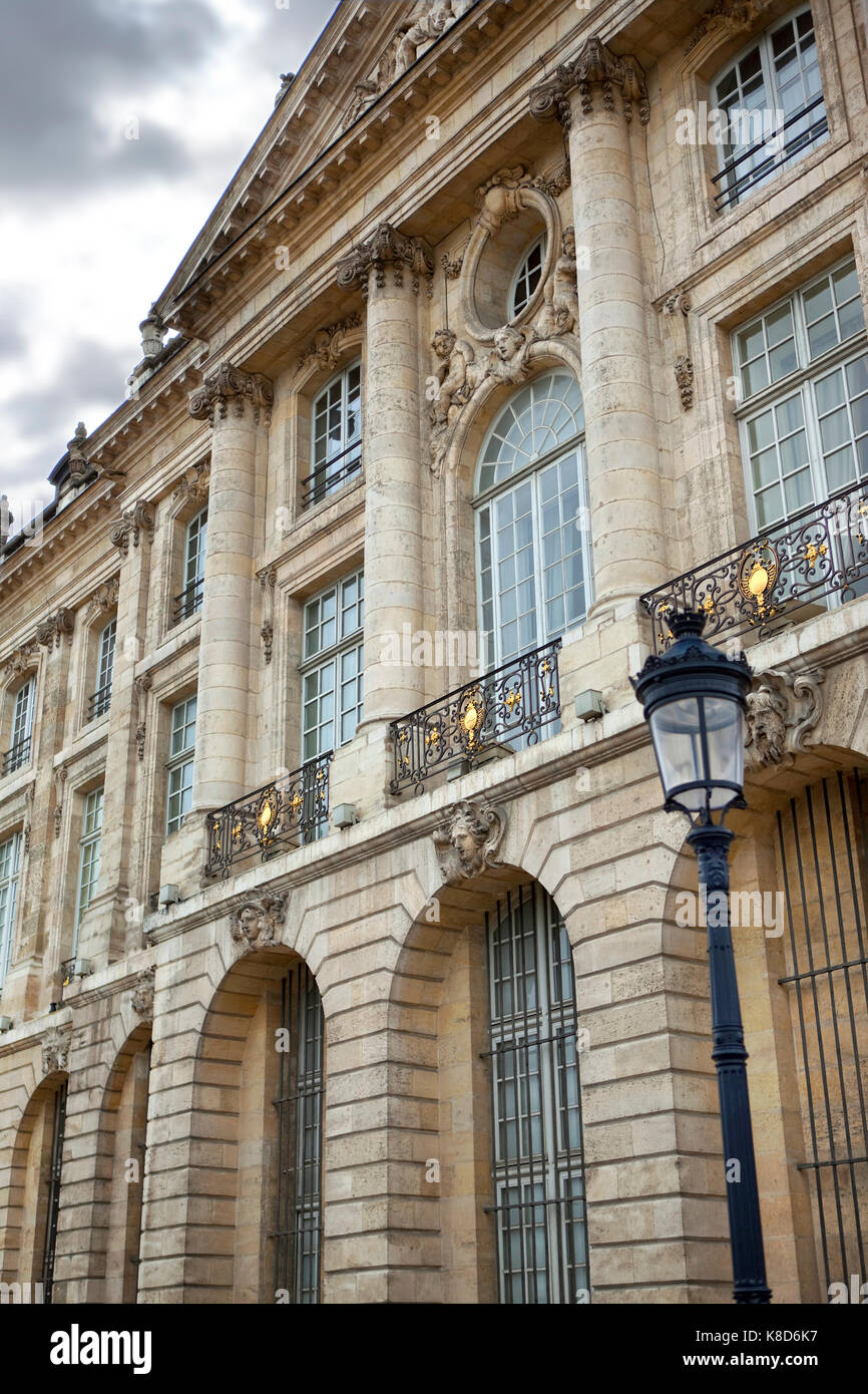 Facade of a monument in Bordeaux city Stock Photo - Alamy