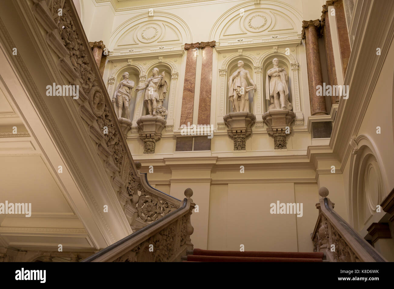 The architecture and statues of the Gurkha Staircase, inside the ...