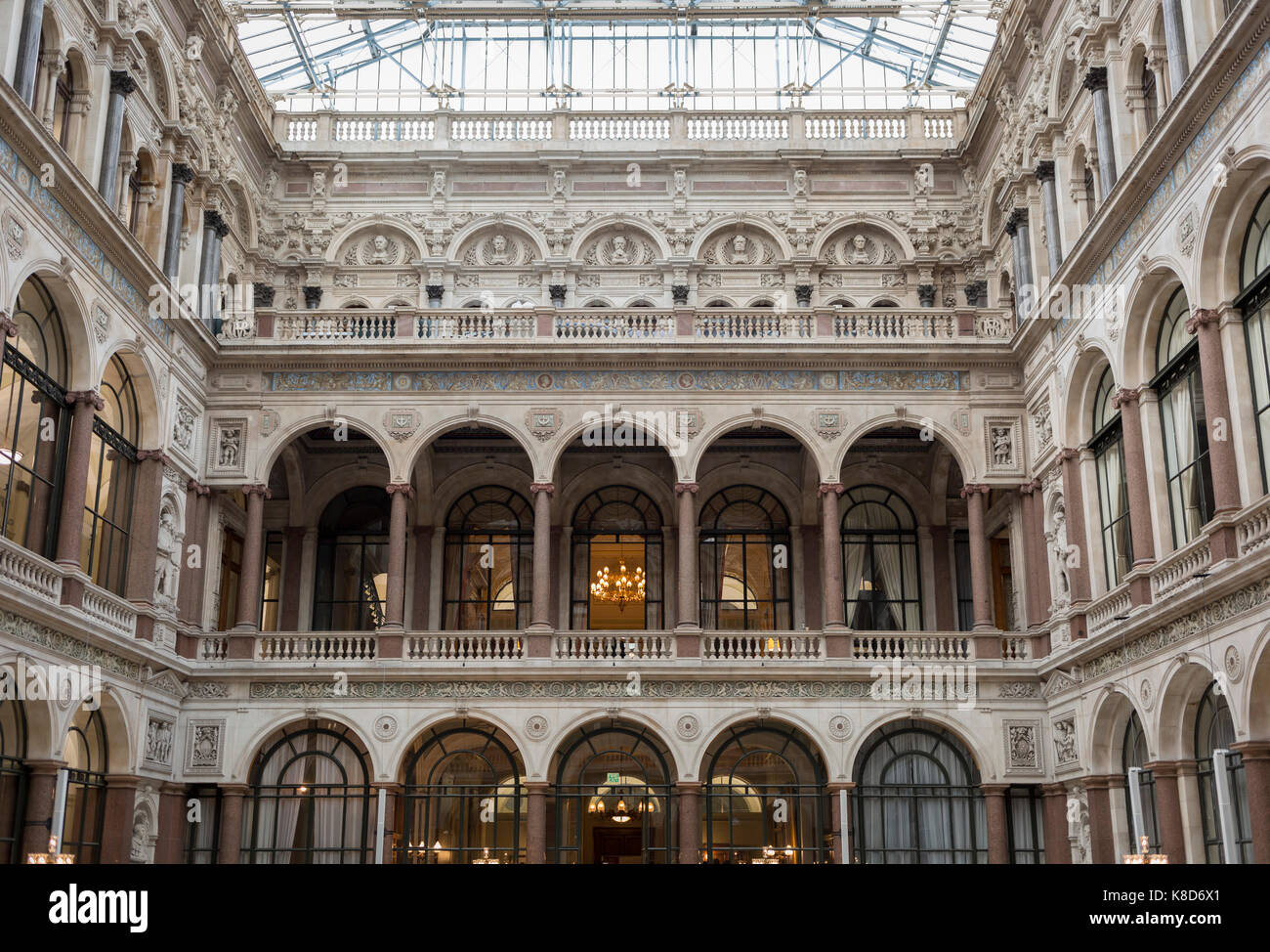 The architecture of the covered Durbar Court, inside the Foreign and ...