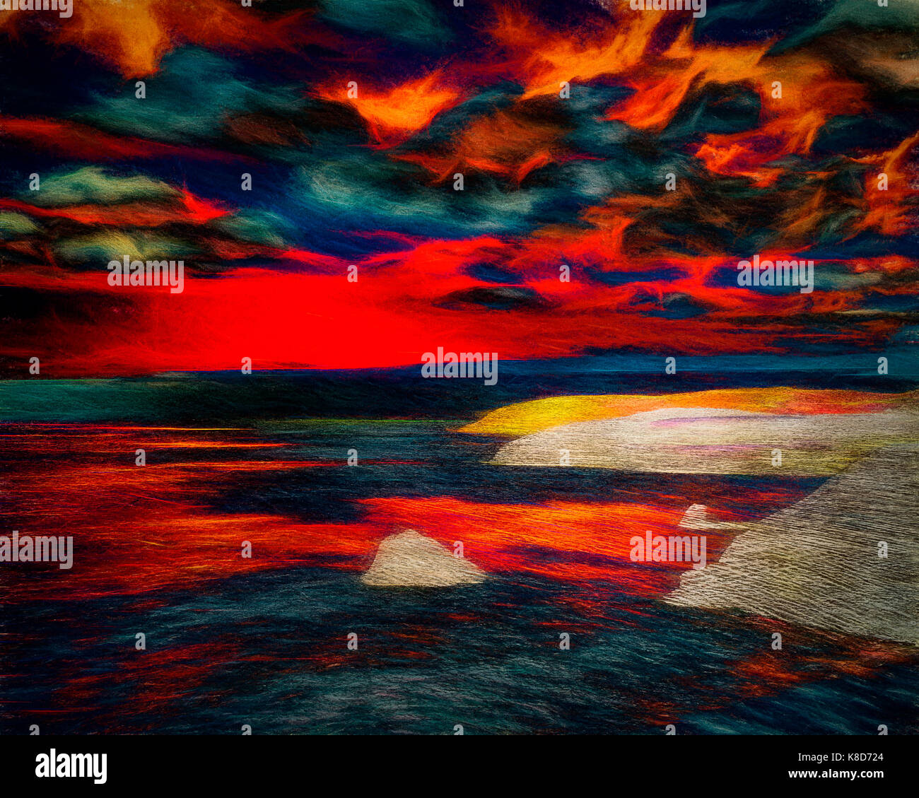 Sunset painting hi-res stock photography and images - Alamy