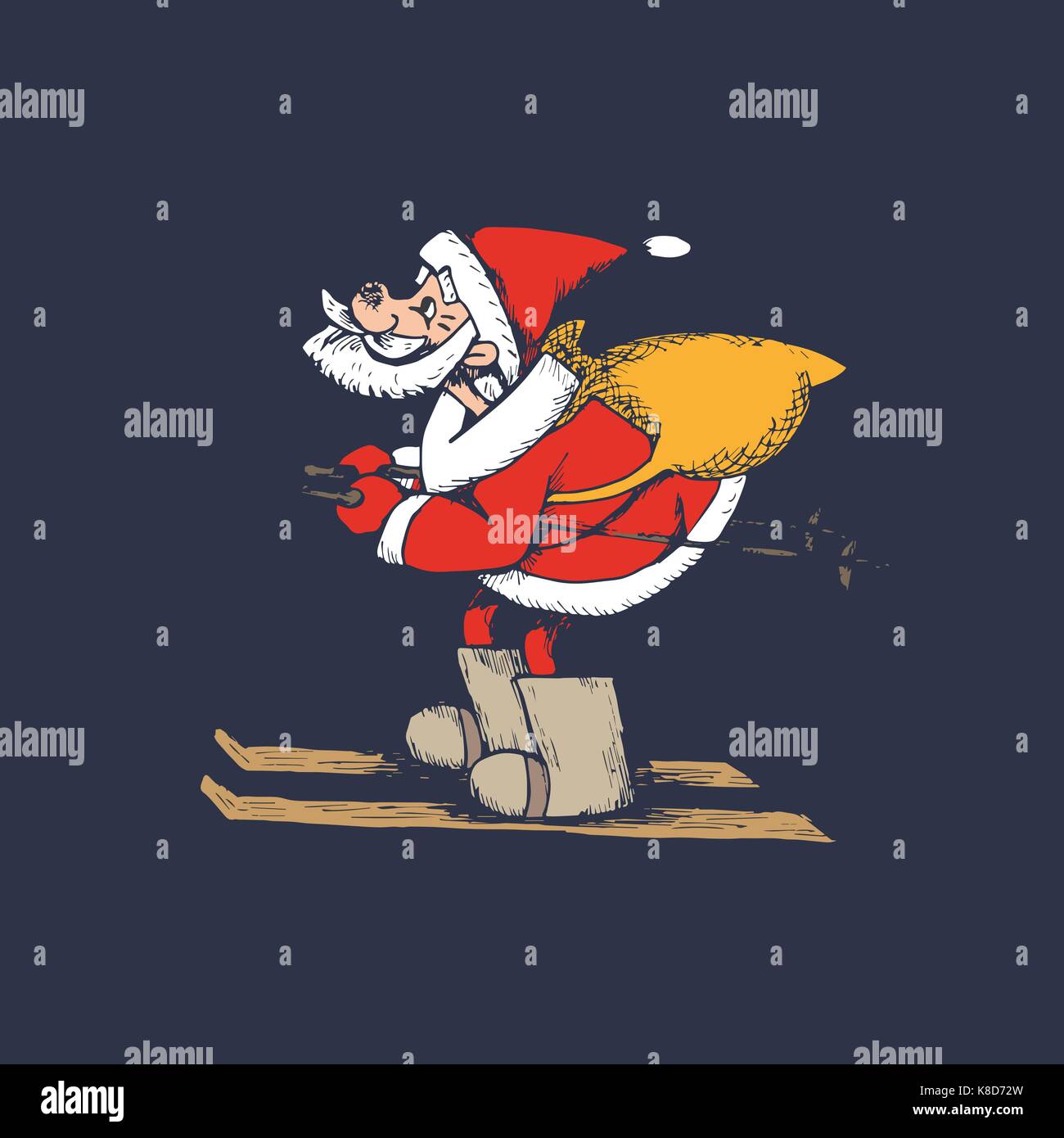 Hand drawn cartoon santa Stock Vector Images - Alamy