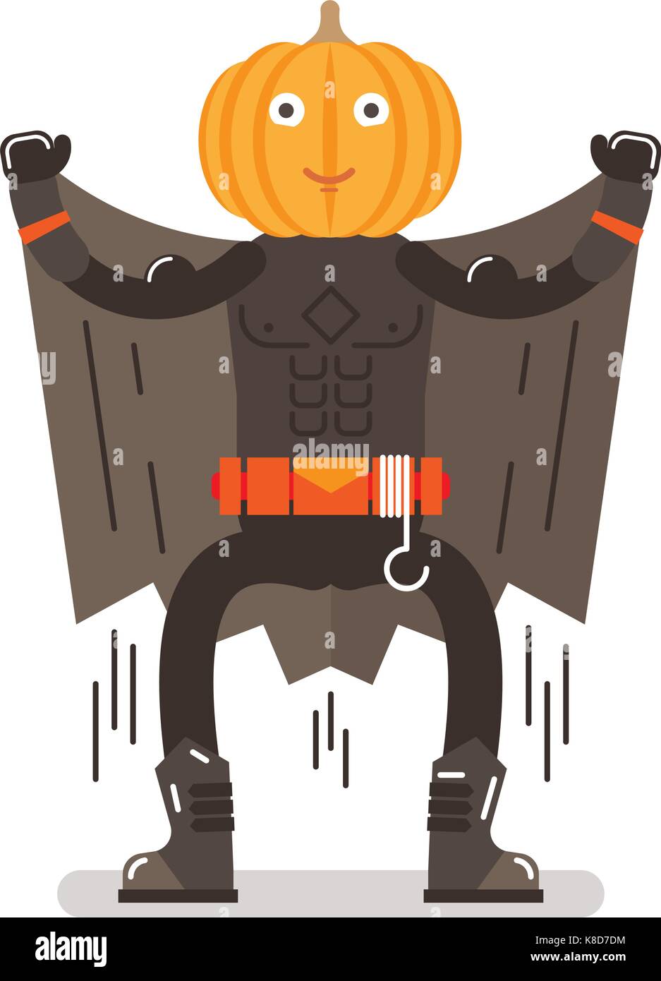 Pumpkin superhero Halloween costume full body Stock Vector Image & Art ...