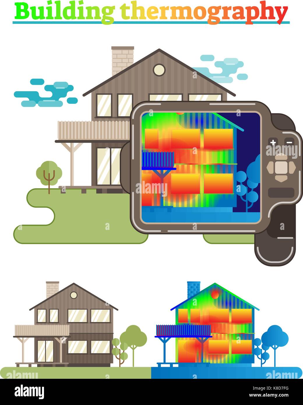 Building thermography illustration Stock Vector Image & Art - Alamy