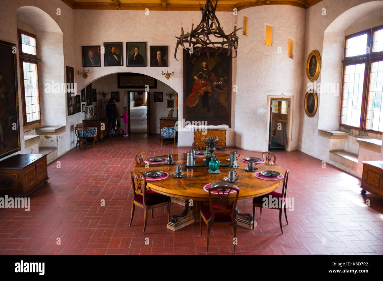 KOST, CZECH REPUBLIC - 02.09.2017: Interier of medieval old castle Kost ...