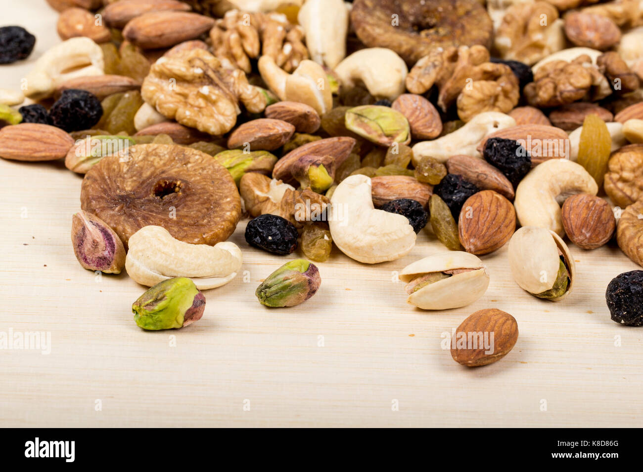 Mix Dry fruits in white Stock Photo - Alamy