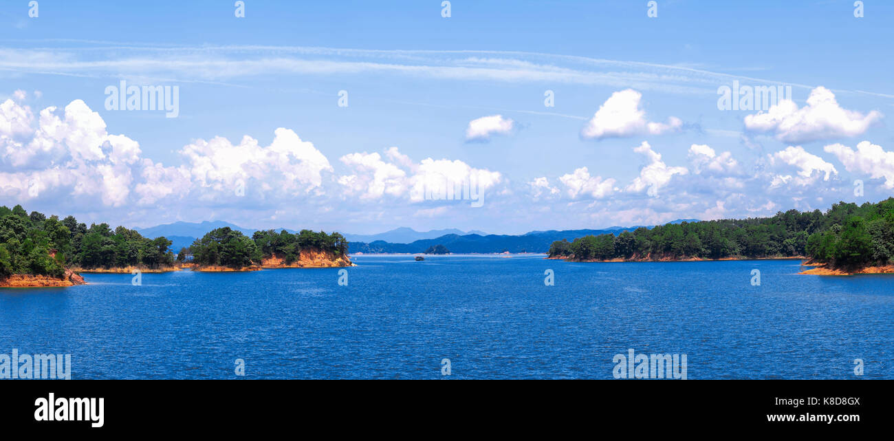 Panorama scenery of Wanlu lake, Heyuan, Guangdong, China Stock Photo ...
