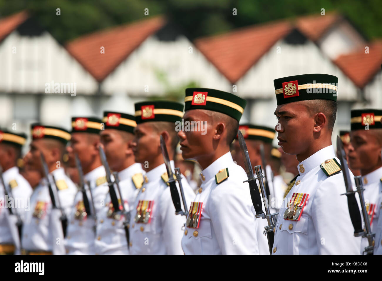 Kuala Lumpur, Malaysia. 31st August, 2017 : White uniform officer and ...