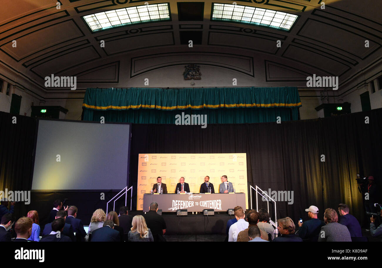 A general view during the press conference at York Hall, London Stock ...