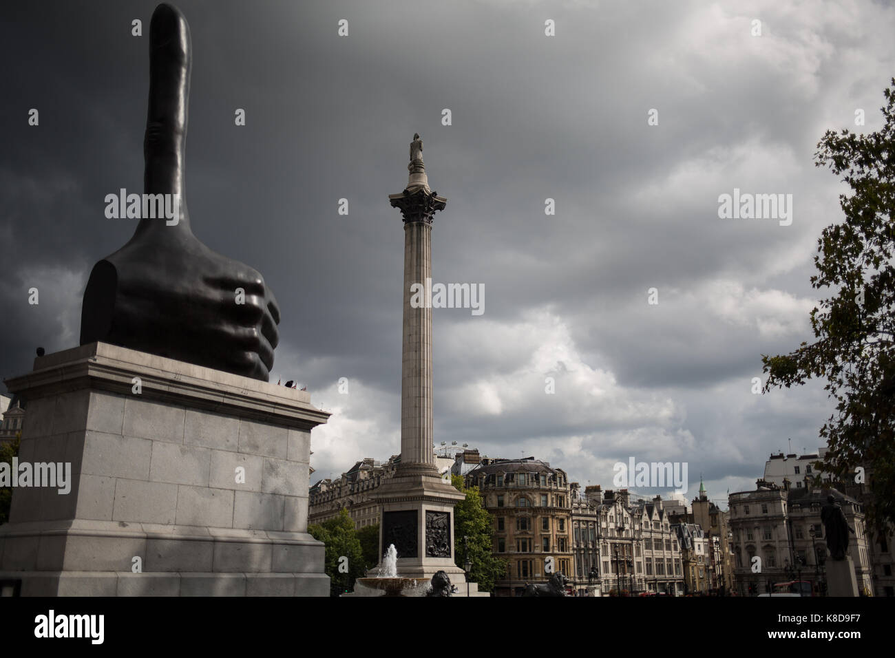 David Shrigley's 'Really Good' Thumb sculpture beside Nelson's Column ...
