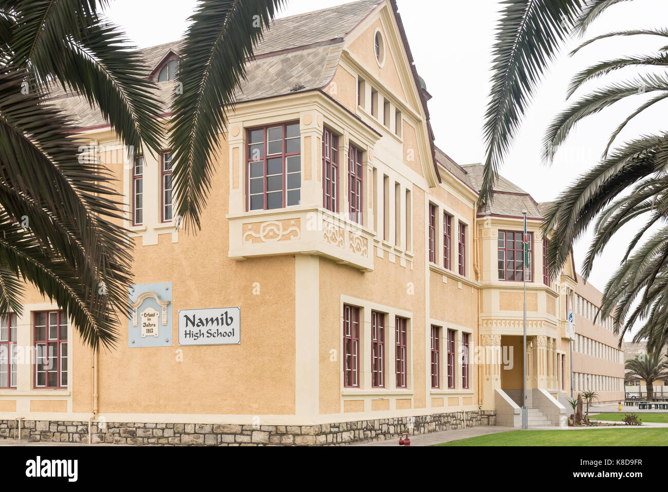 SWAKOPMUND, NAMIBIA - JUNE 30, 2017: The Namib High School in ...