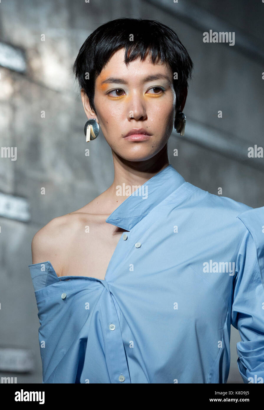 Models on the catwalk during the palmer//harding London Fashion Week ...