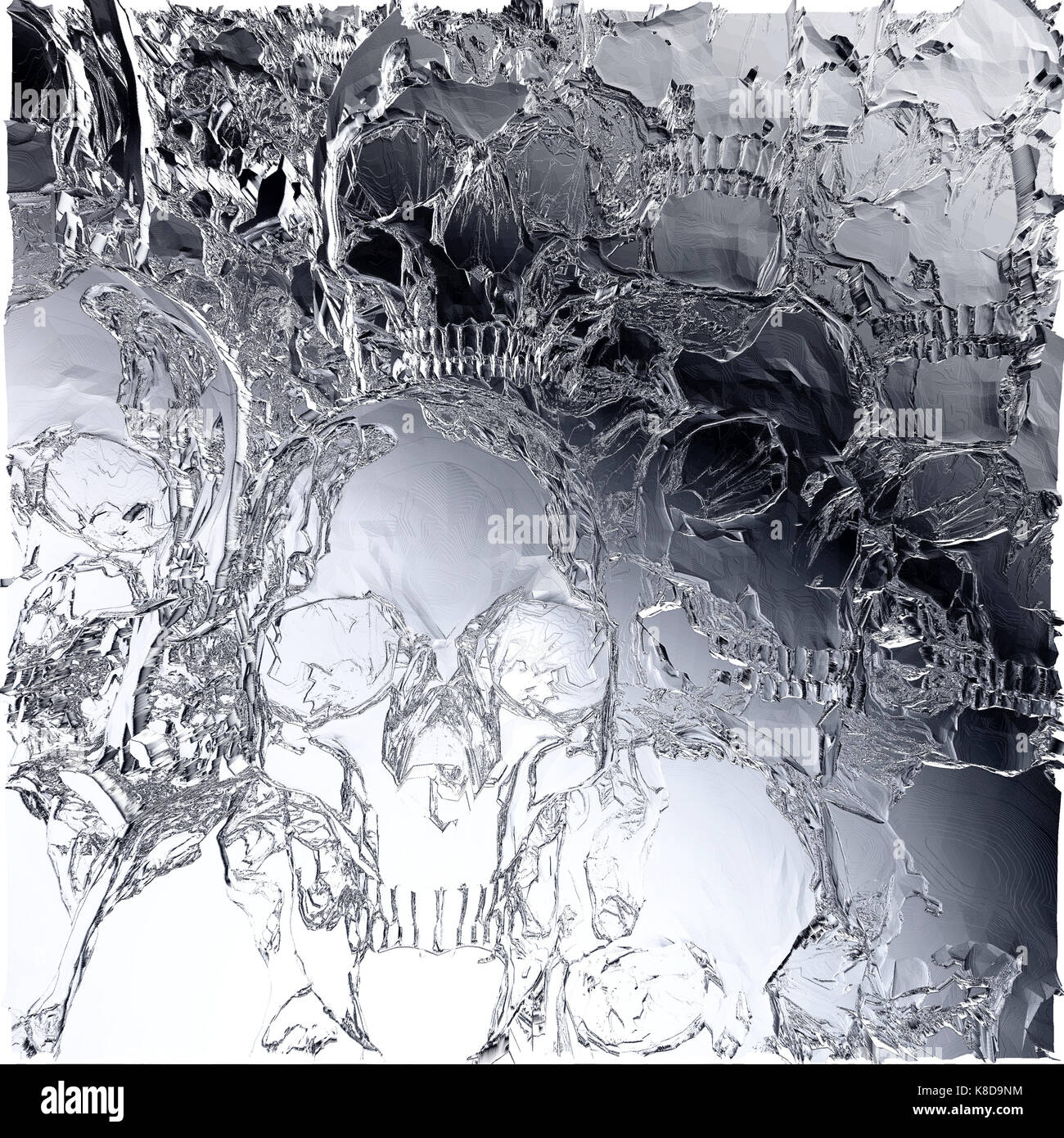 Digital 3D Illustration of a Skull Relief Stock Photo - Alamy