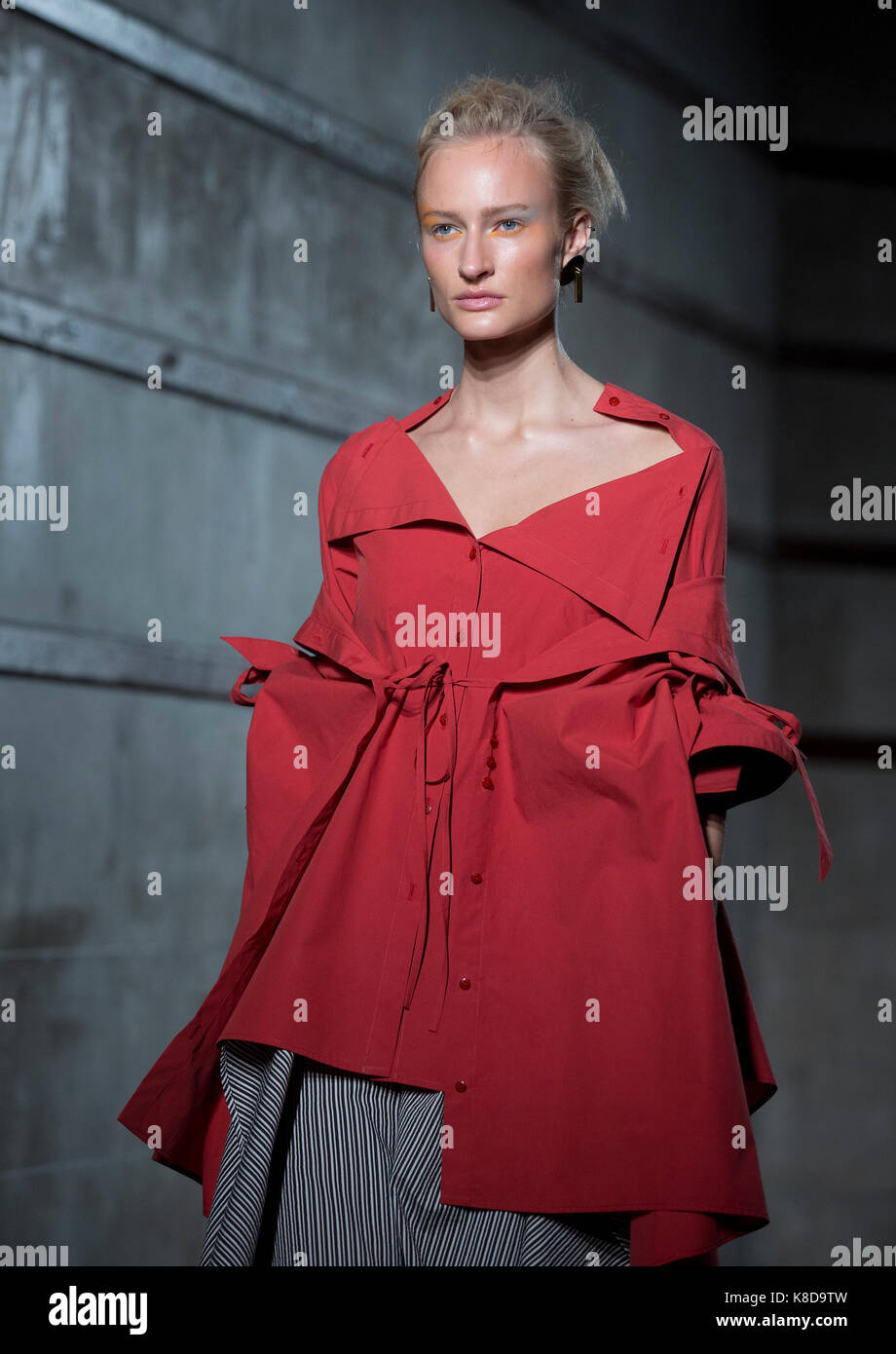 Models on the catwalk during the palmer//harding London Fashion Week ...