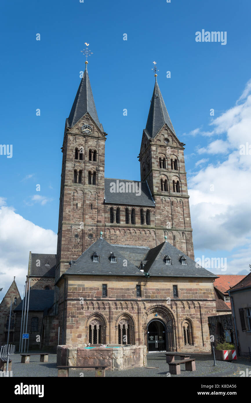 The cathedral of the small German town Fritzlar with blue sky Stock ...