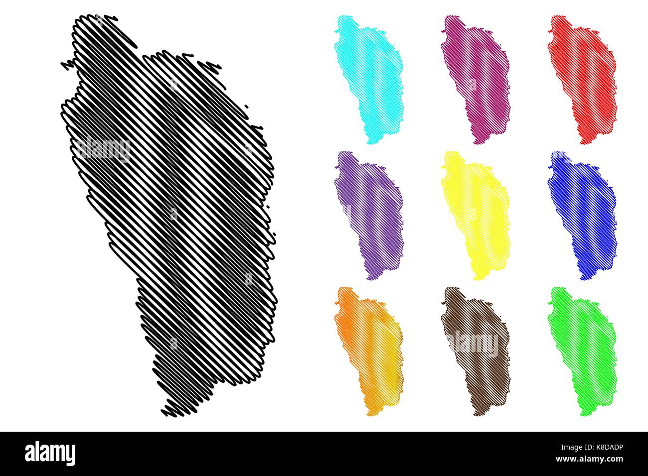 Dominica map vector illustration, scribble sketch Dominica island Stock ...