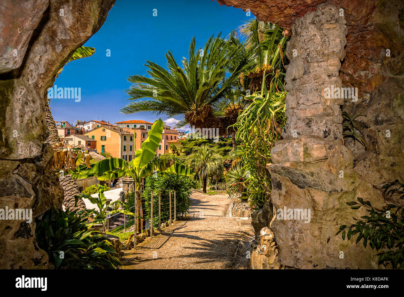 Italy Liguria Chiavari - Villa Rocca - Cave and Fountain Stock Photo ...