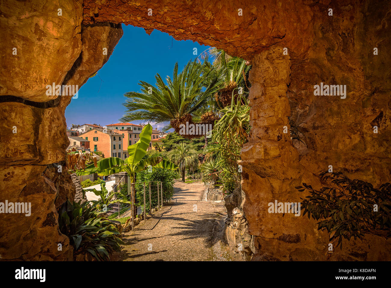 Italy Liguria Chiavari - Villa Rocca - Cave and Fountain Stock Photo ...