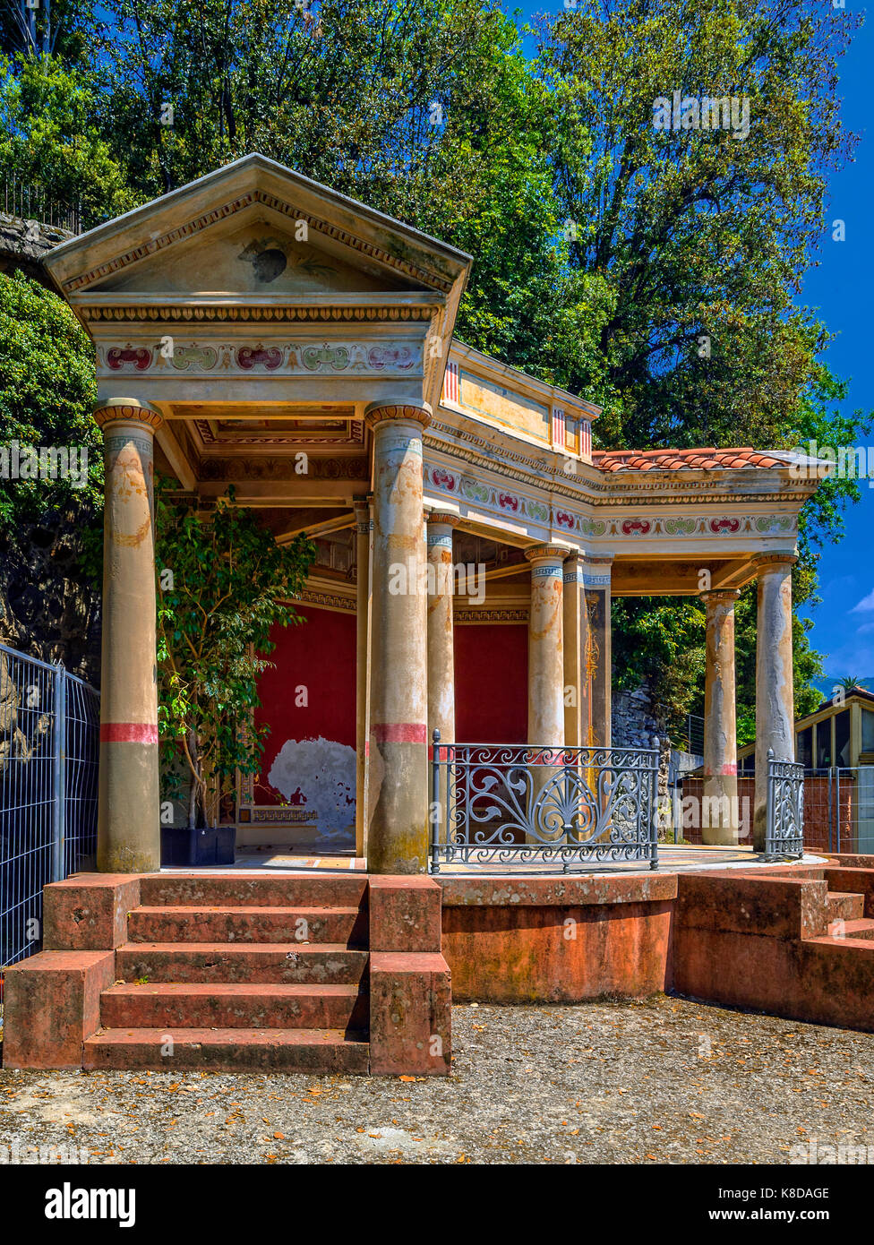Italy Liguria Chiavari - Villa Rocca - Pompeian Kiosk Stock Photo - Alamy