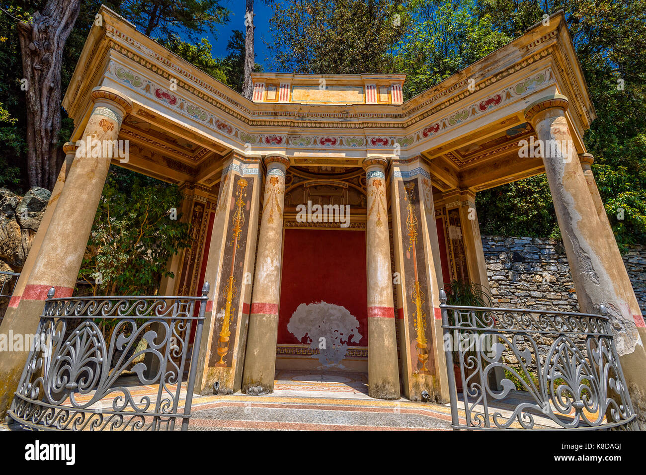 Italy Liguria Chiavari - Villa Rocca - Pompeian Kiosk Stock Photo - Alamy