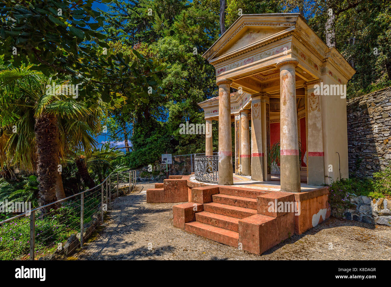 Italy Liguria Chiavari - Villa Rocca - Pompeian Kiosk Stock Photo - Alamy