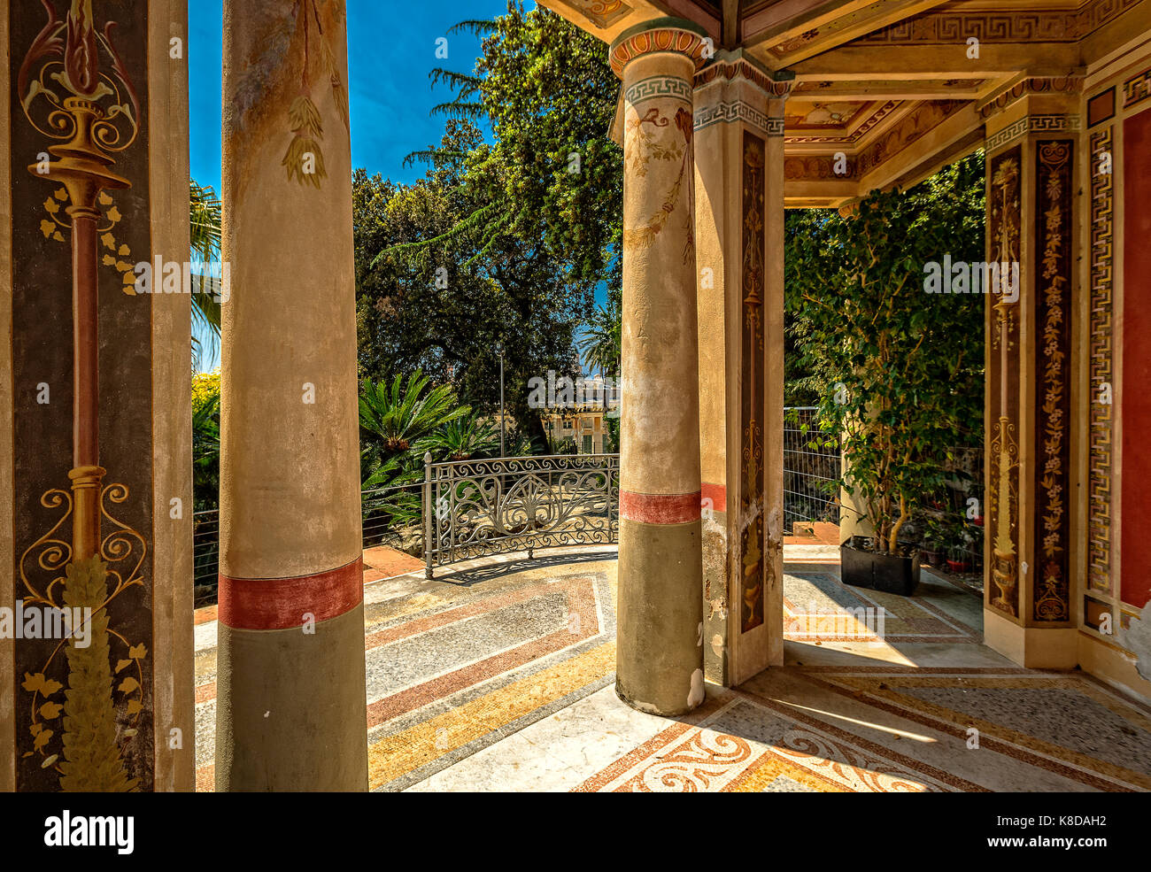 Italy Liguria Chiavari - Villa Rocca - Pompeian Kiosk Stock Photo - Alamy