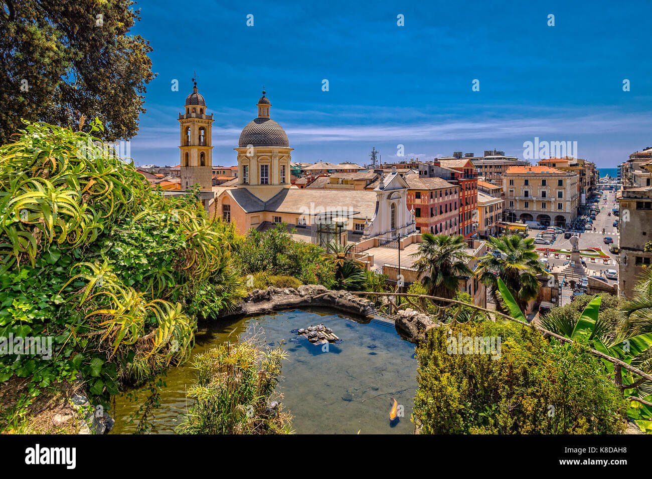 Italy Liguria Chiavari - Villa Rocca - the Lake Stock Photo - Alamy