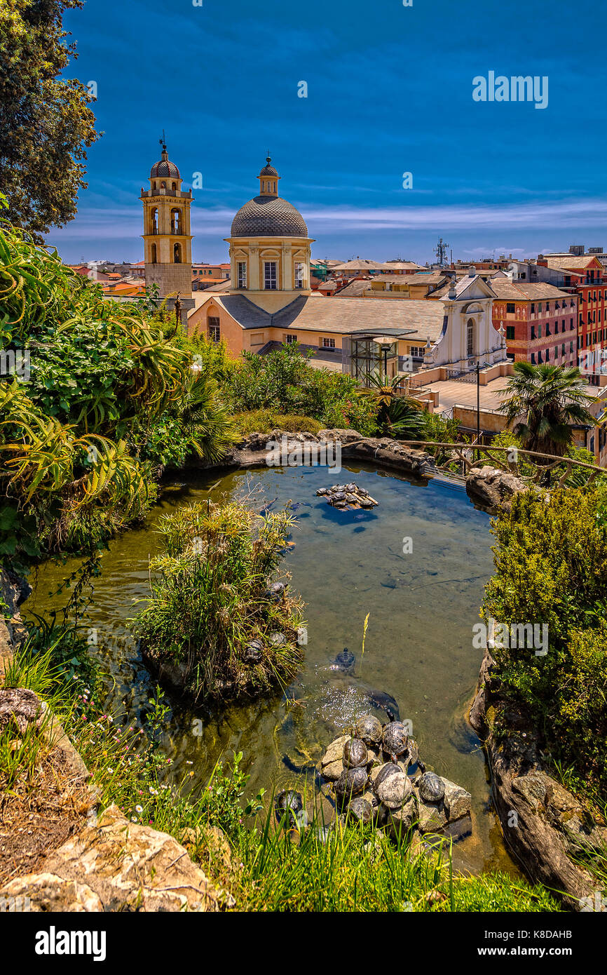 Italy Liguria Chiavari - Villa Rocca - the Lake Stock Photo - Alamy