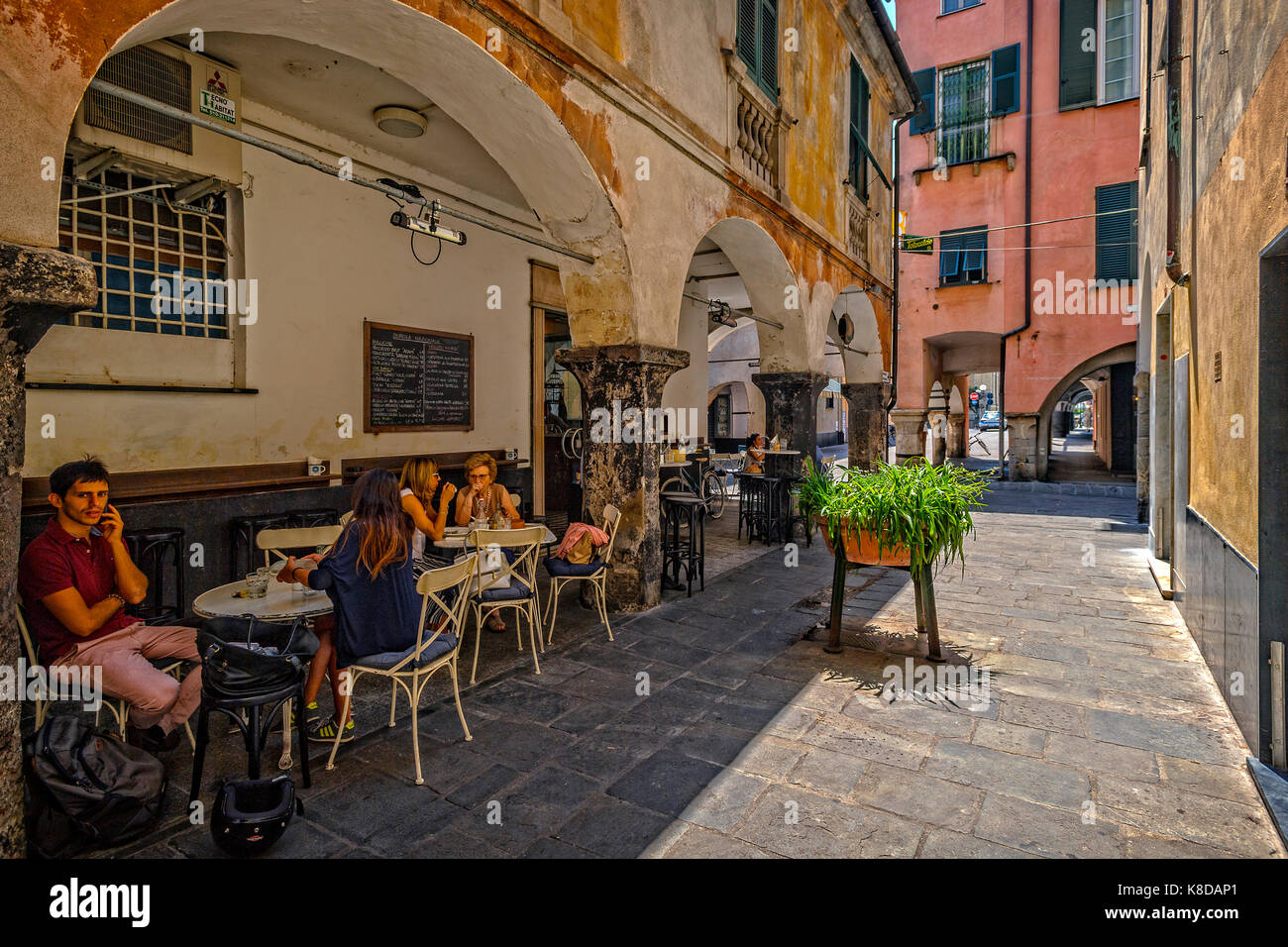 Italy Liguria Chiavari - Via Rivarola with Bottega Nazionale Restaurant ...