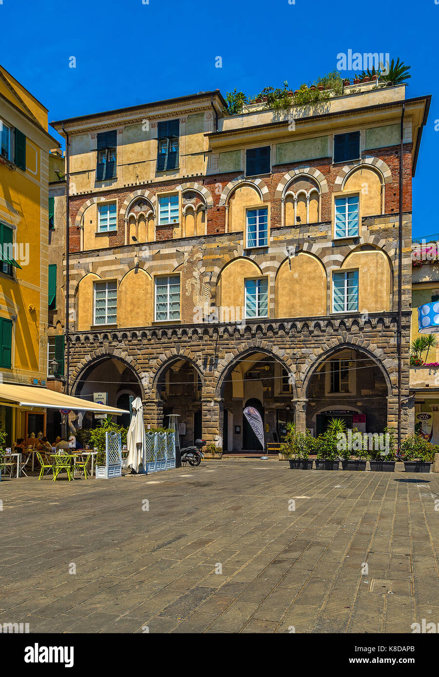 Italy Liguria Chiavari Portici Neri Palace Stock Photo - Alamy