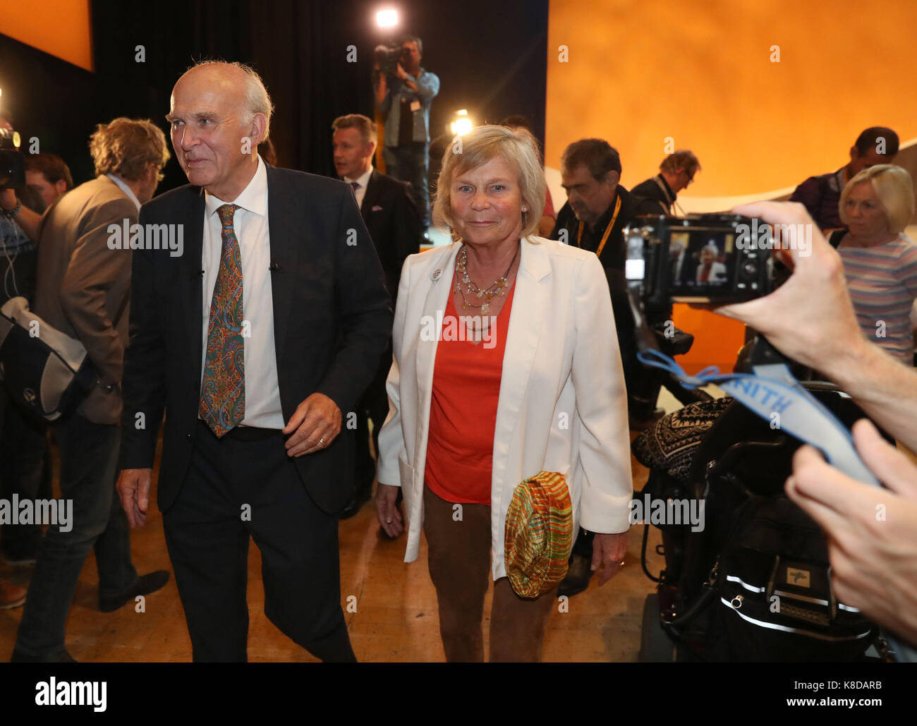 Liberal Democrats leader Sir Vince Cable with his wife Rachel after ...