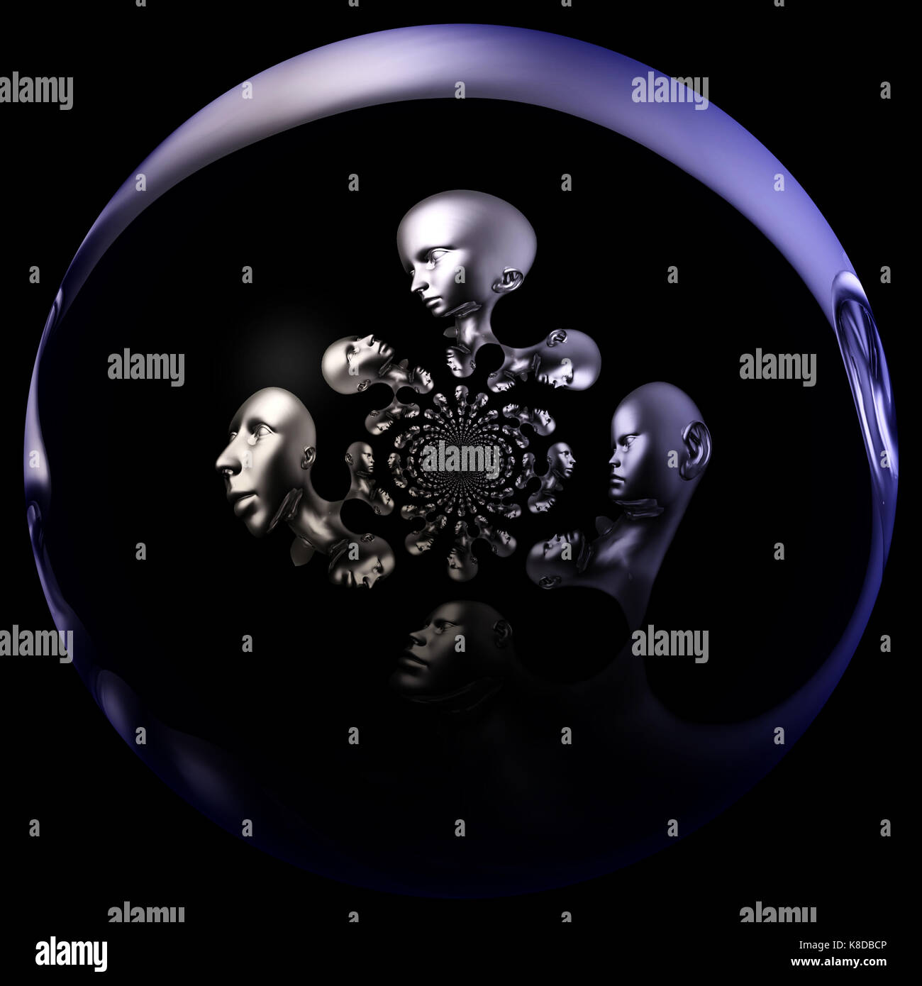 Digital 3D Illustration of a Cyborg Head Stock Photo - Alamy