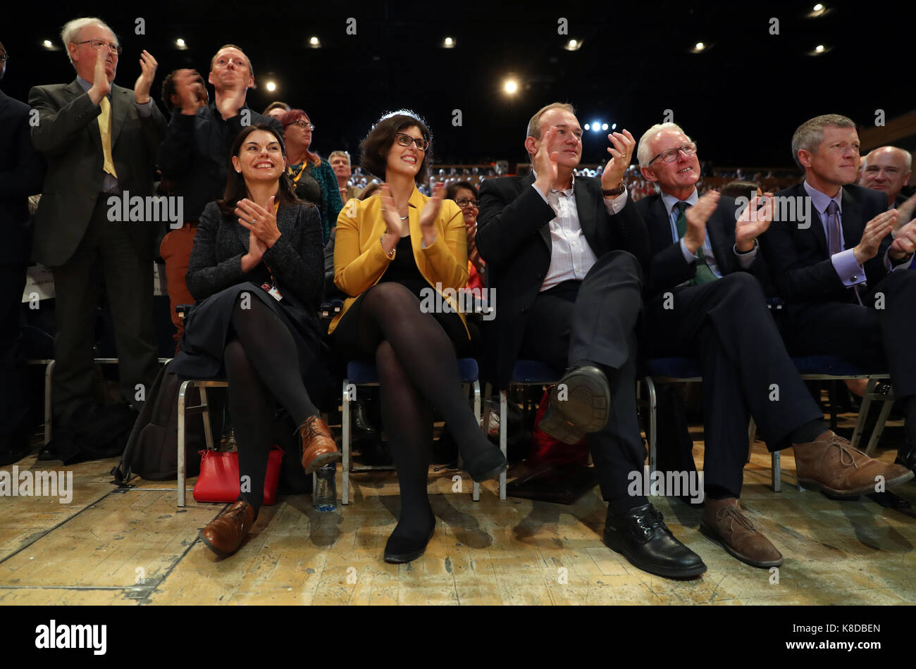 (left to right) Sarah Olney, Layla Moran MP, Ed Davey MP, Norman Lamb ...