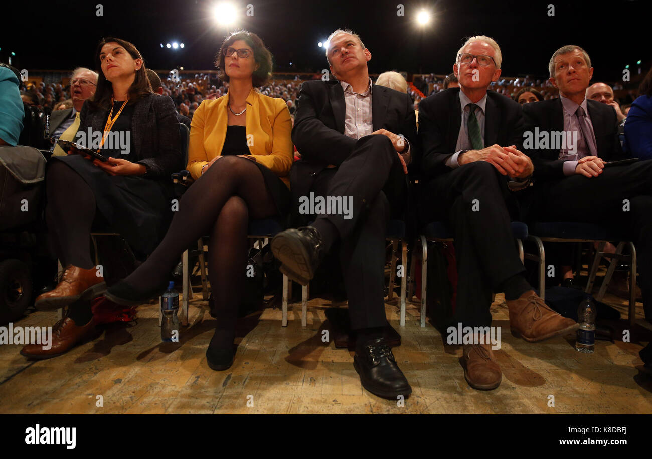 (left to right) Sarah Olney, Layla Moran MP, Ed Davey MP, Norman Lamb ...