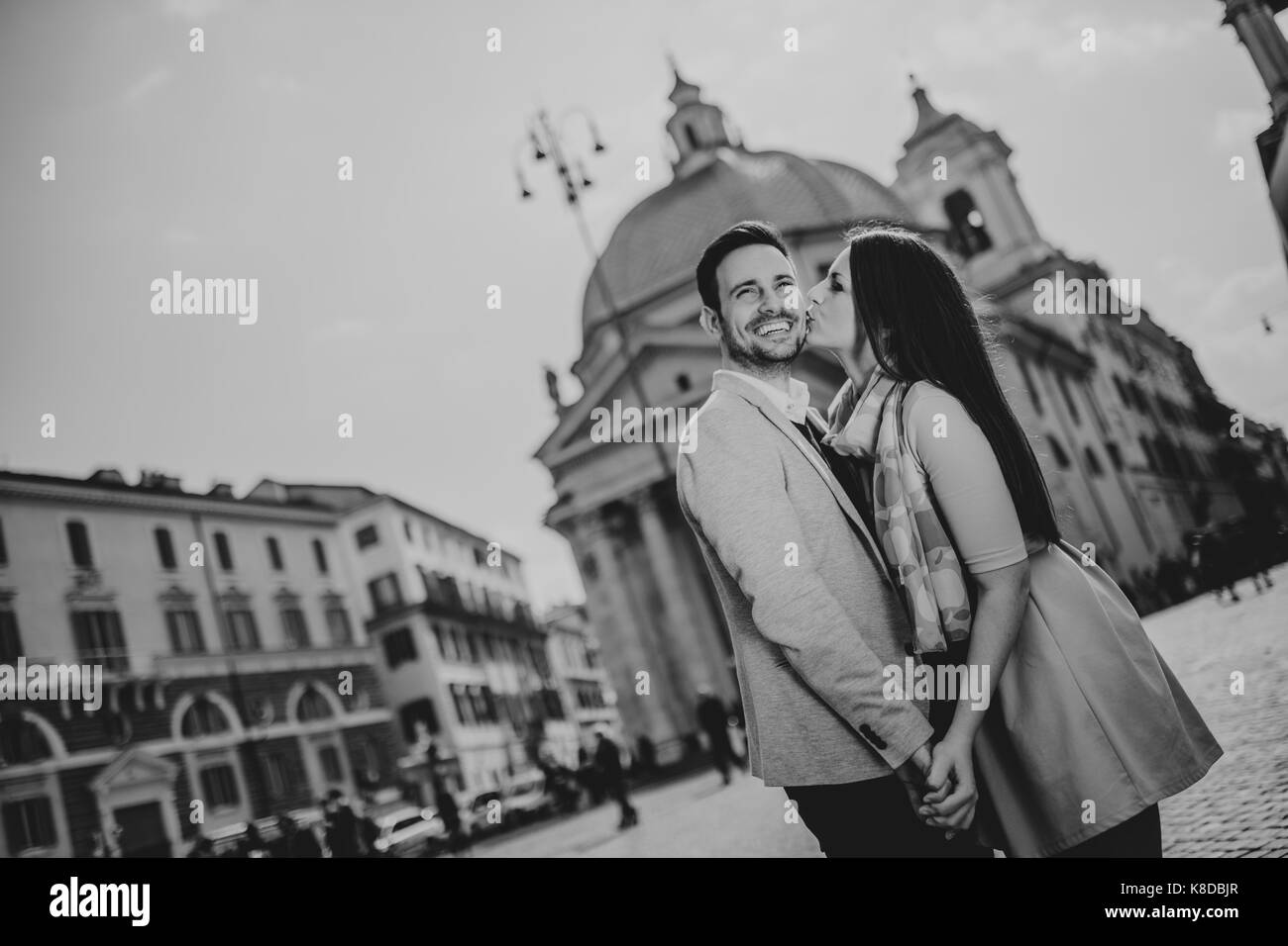 View at loving couple in Rome , Italy Stock Photo - Alamy