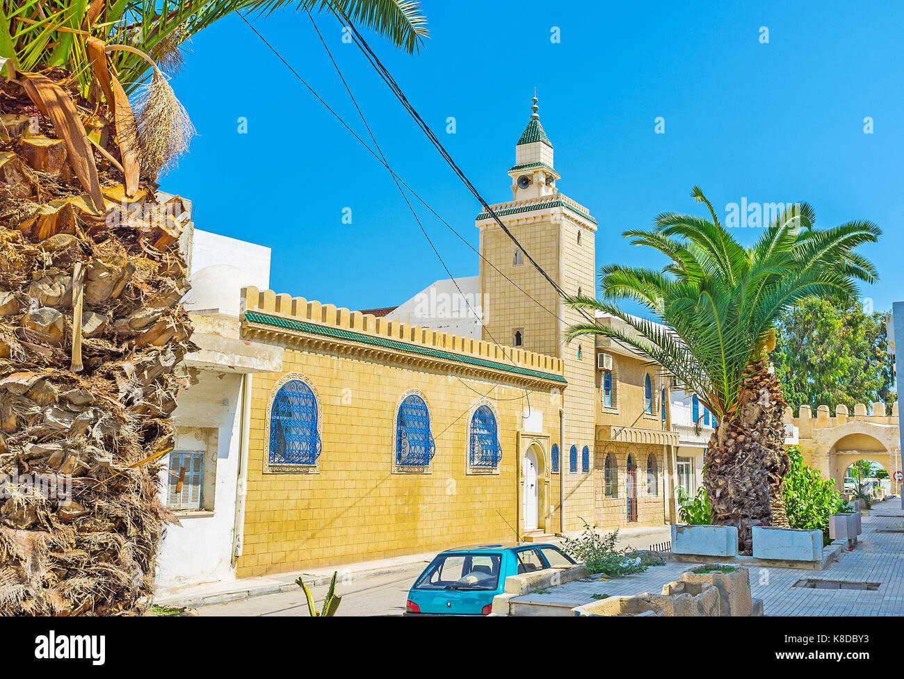 The small mosque, located next to the medieval gate of Monastir Medina ...