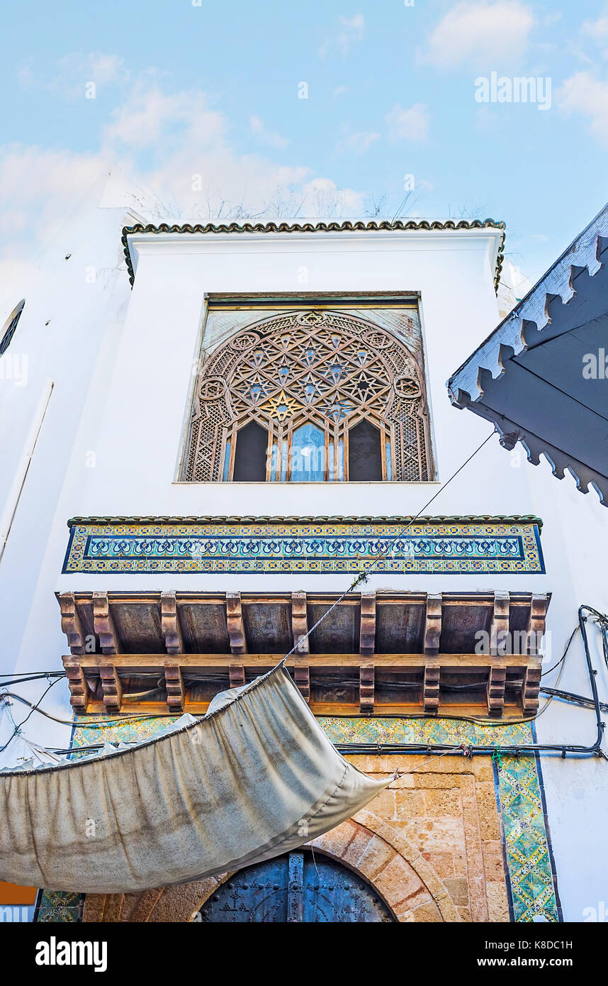 The rich decoration of historic Arabic mansion, located in Medina, the ...