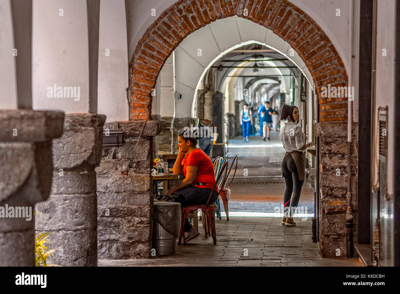 Italy Liguria Chiavari Local in Historic Center Stock Photo - Alamy