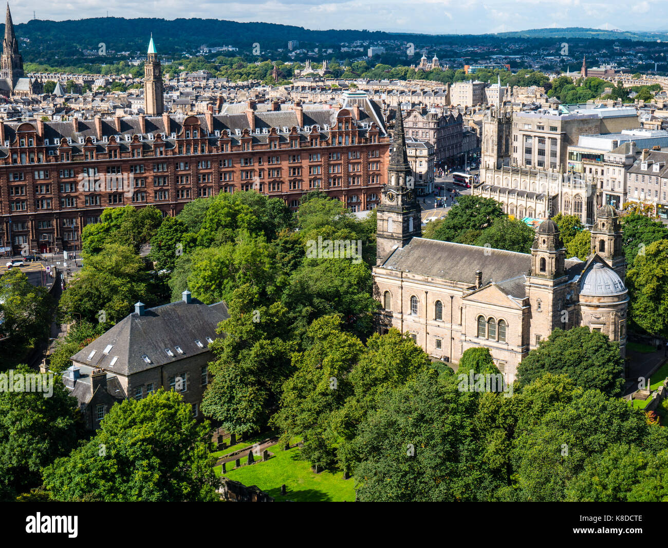 View of The Parish Church of St Cuthbert, and the City of Edinburgh ...