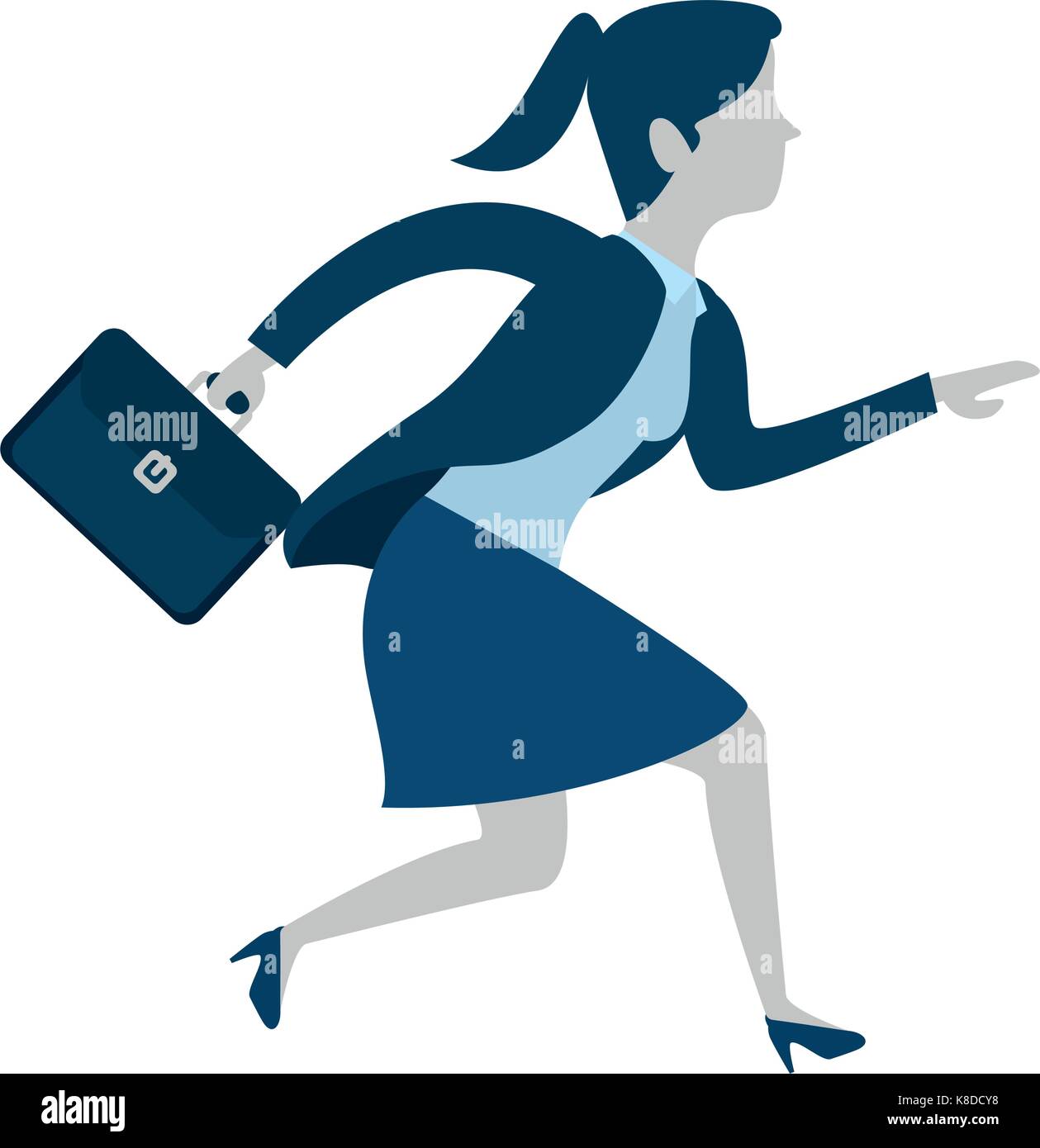 successful businesswoman with portfolio avatar character vector ...