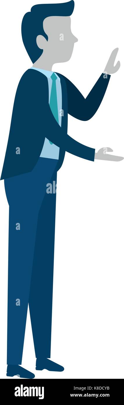 successful businessman talking avatar character vector illustration ...