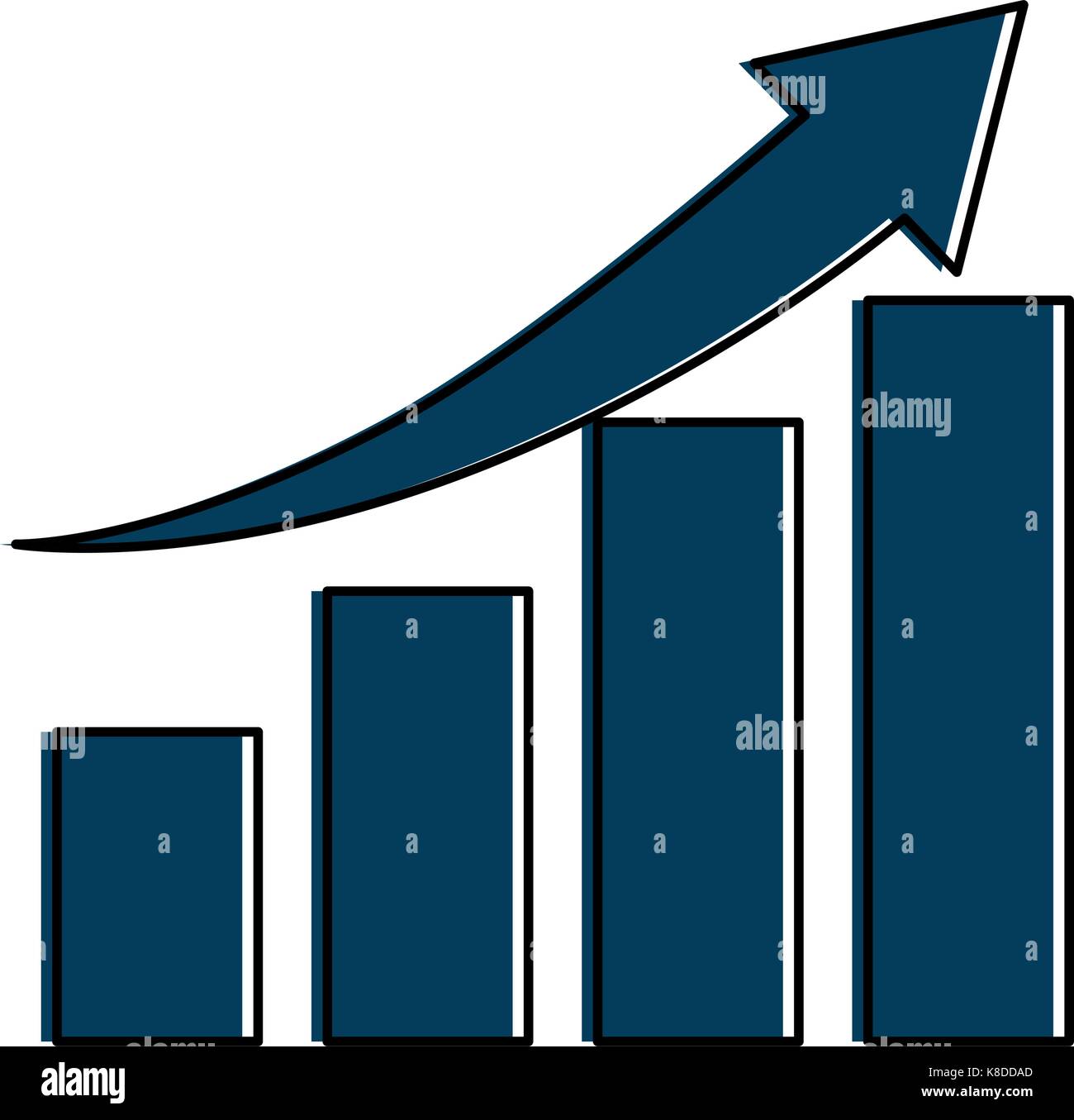 bars with arrow up vector illustration design Stock Vector Image & Art ...