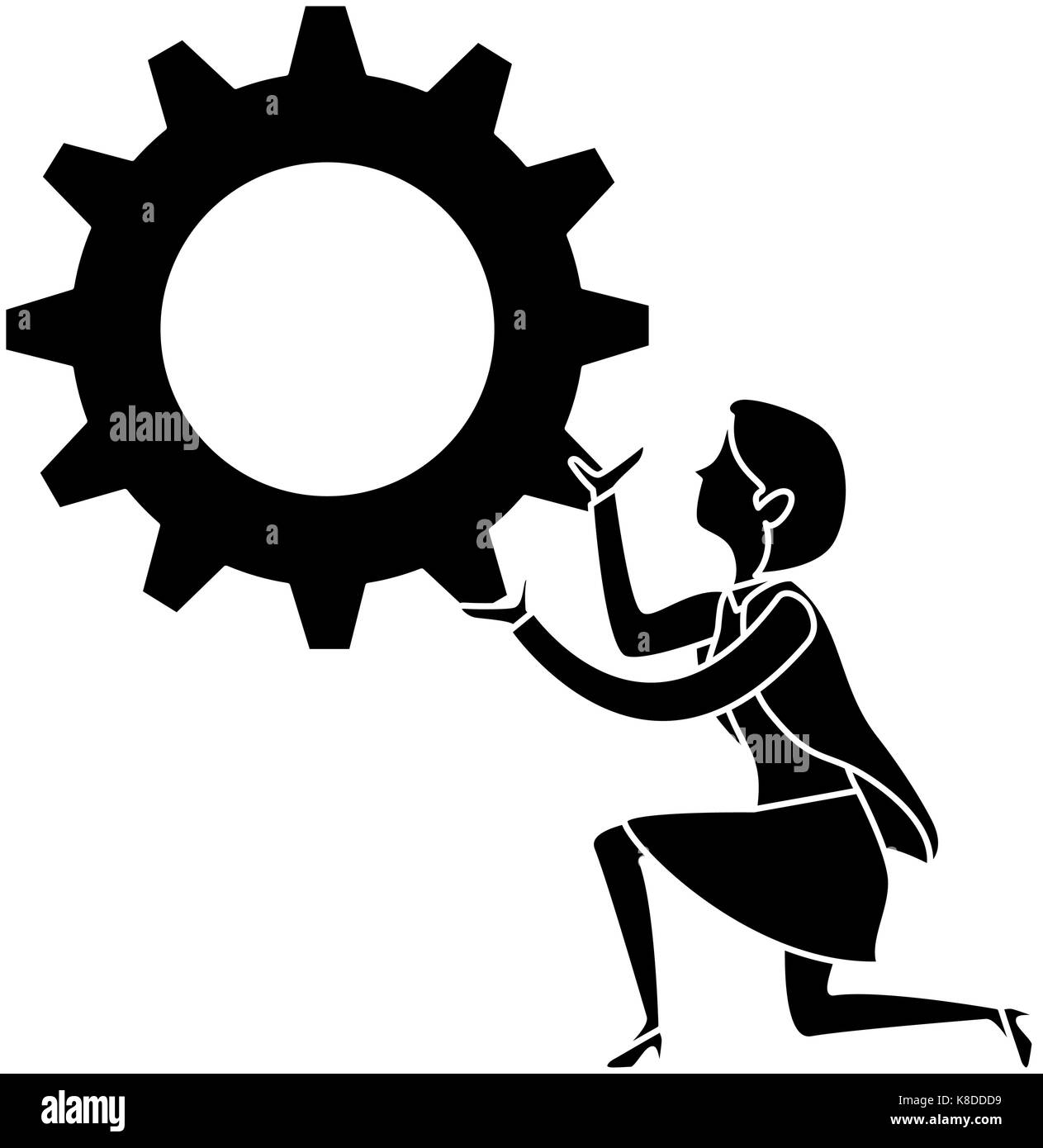 businesswoman with gear avatar character vector illustration design ...