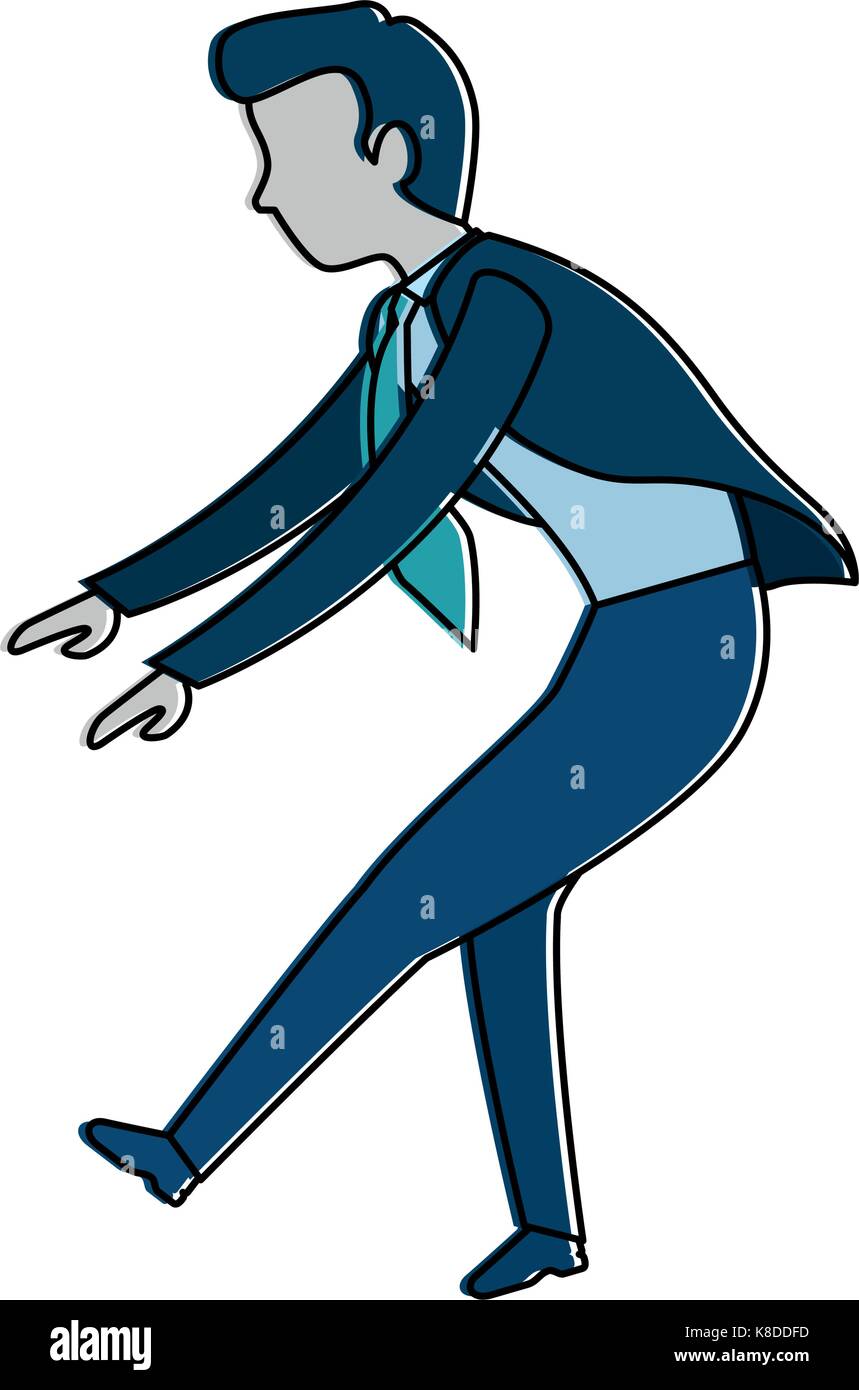 successful businessman climbing avatar character vector illustration ...