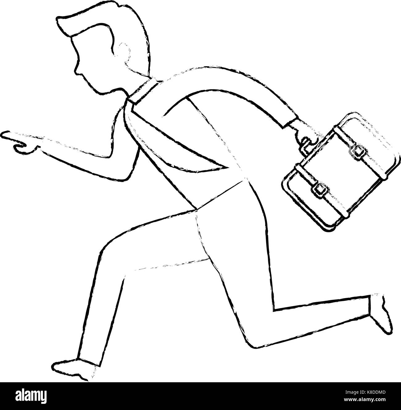 businessman running with portfolio avatar character vector illustration ...